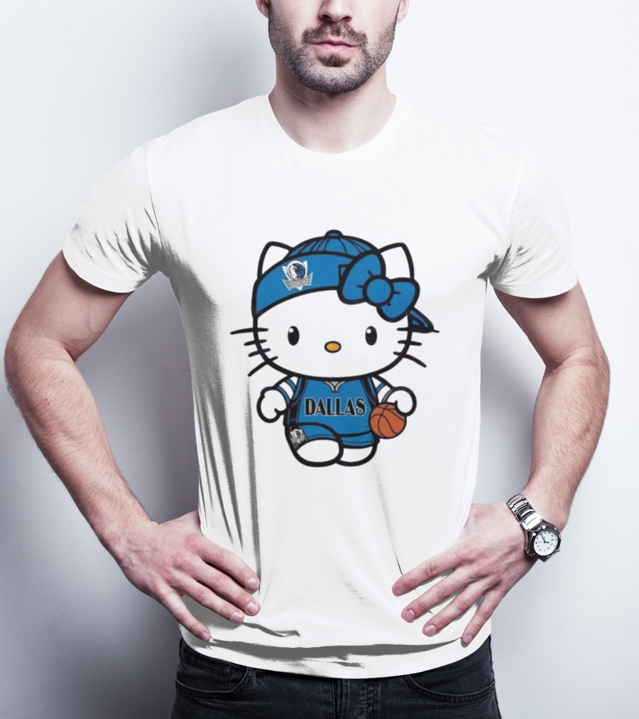 Dallas Mavericks Hello Kitty Basketball Team Spirit T-Shirt