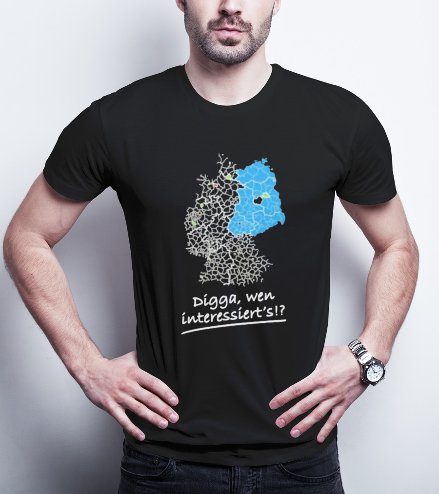 Digga Wen Interessiert Map Outline Blue Highlight T-Shirt