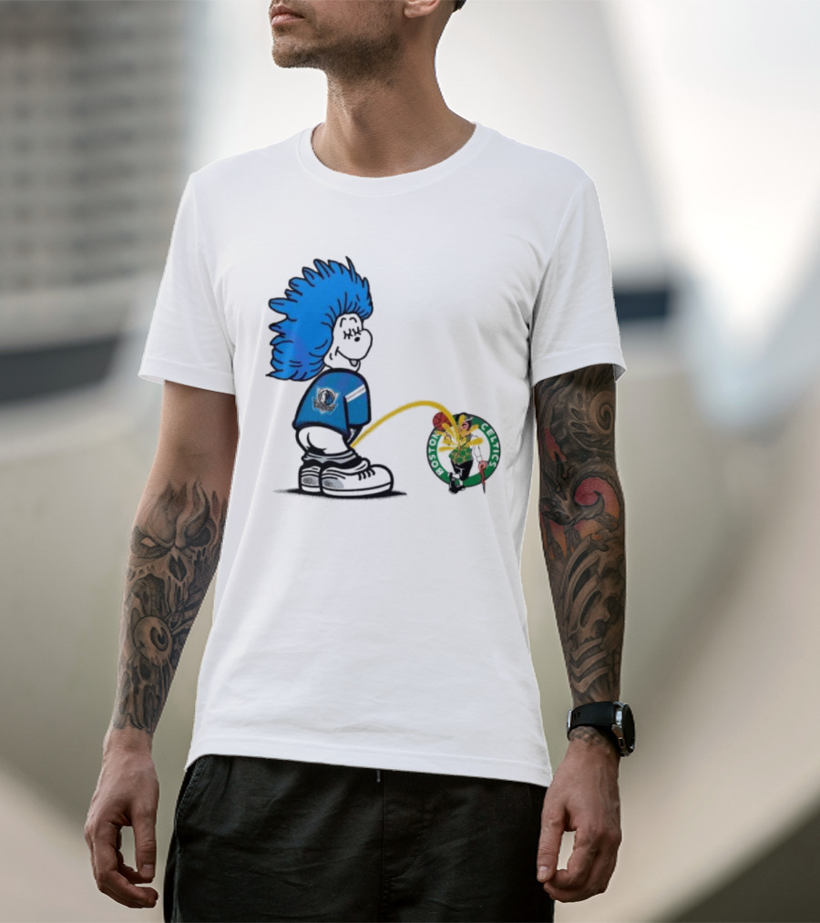 Dr Seuss Thing One Dallas Mavericks Urine On Boston Celtics T-Shirt