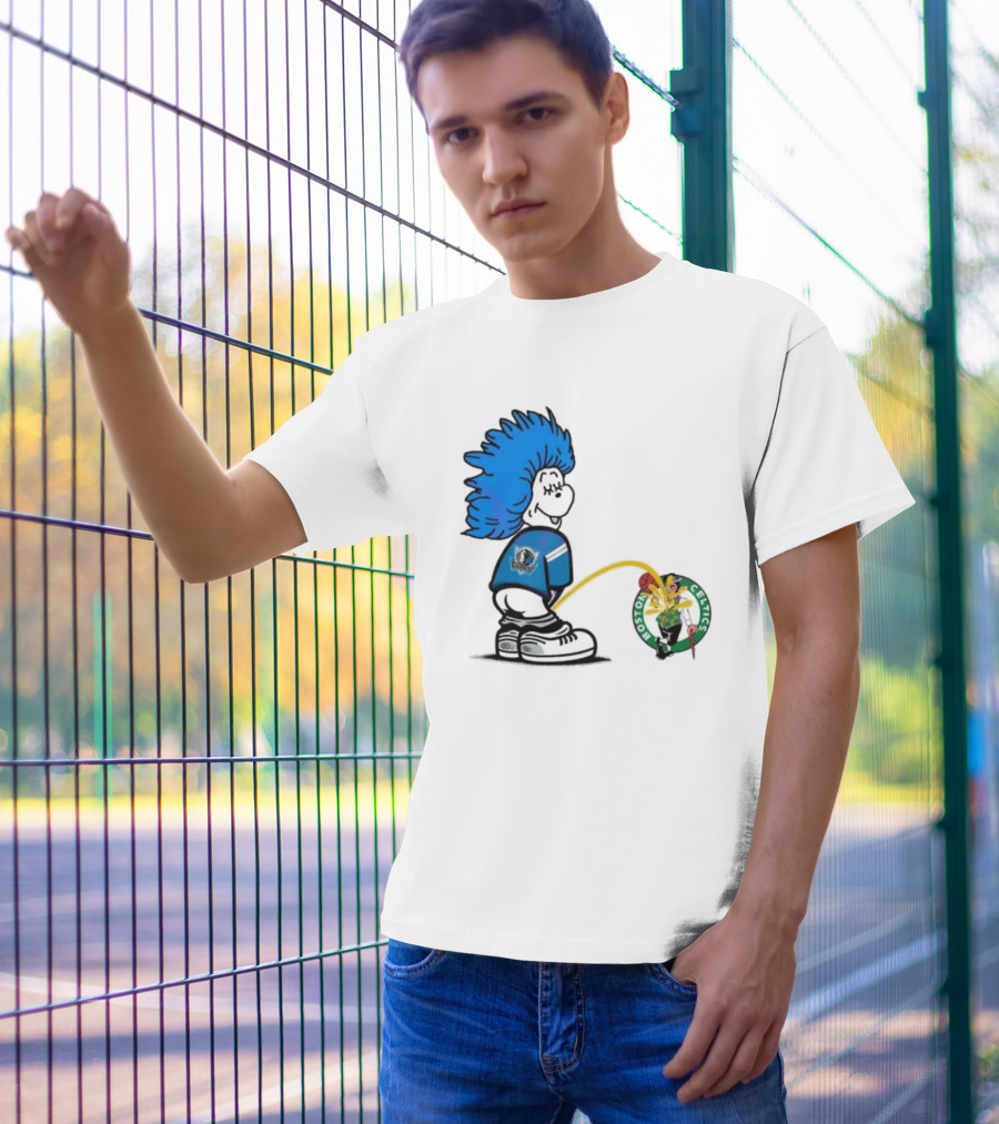 Dr Seuss Thing One Dallas Mavericks Urine On Boston Celtics T-Shirt