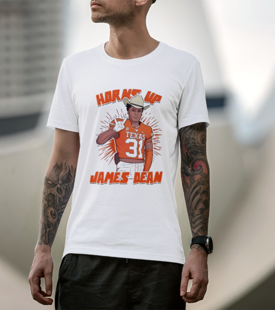 Horns Up Texas 31 Cowboy James Dean T-Shirt