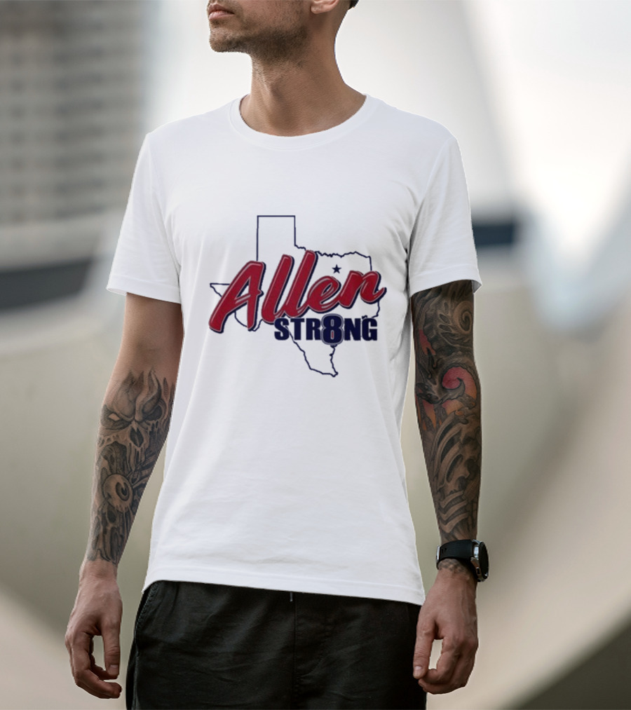 Allen STR8NG Texas Outline Red Star T-Shirt