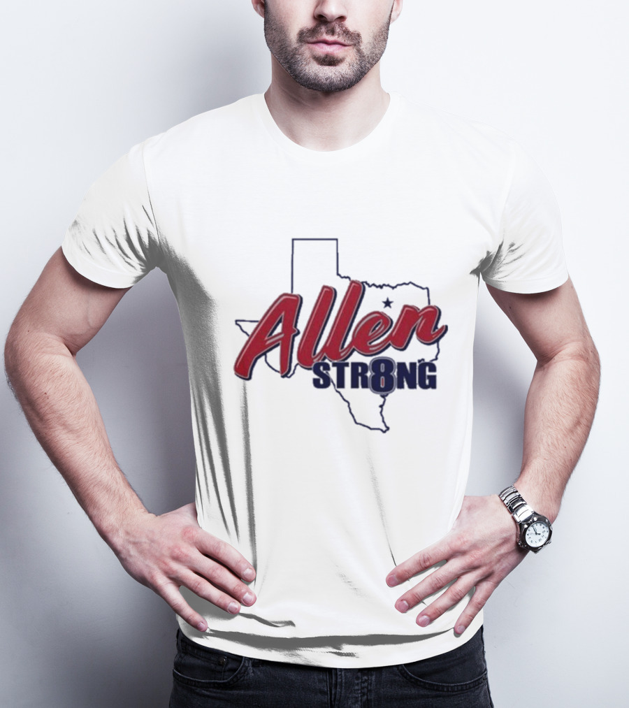 Allen STR8NG Texas Outline Red Star T-Shirt