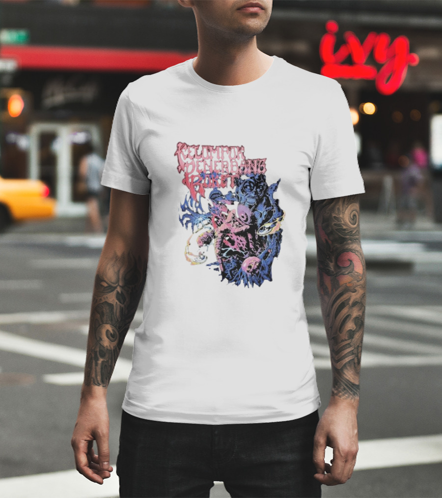 Kelompok Penerbang Roket Space Rage Psychedelic Monster T-Shirt