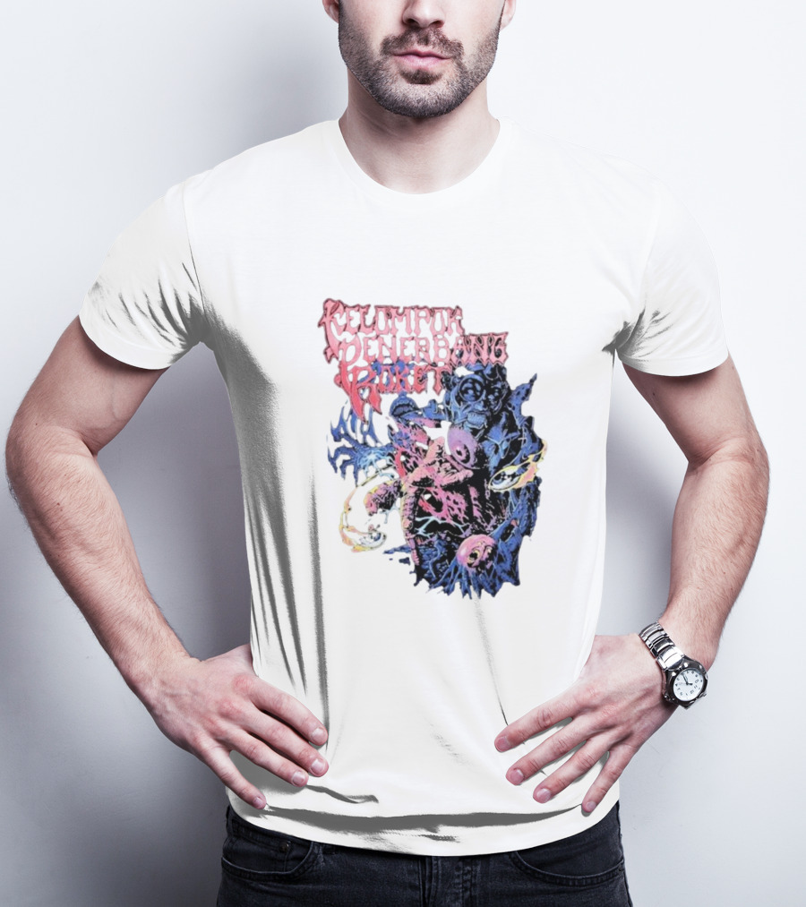 Kelompok Penerbang Roket Space Rage Psychedelic Monster T-Shirt