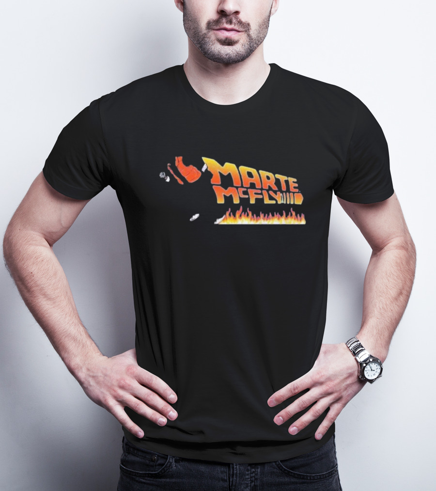 Marte McFly Fire Player Retro Flame T-Shirt