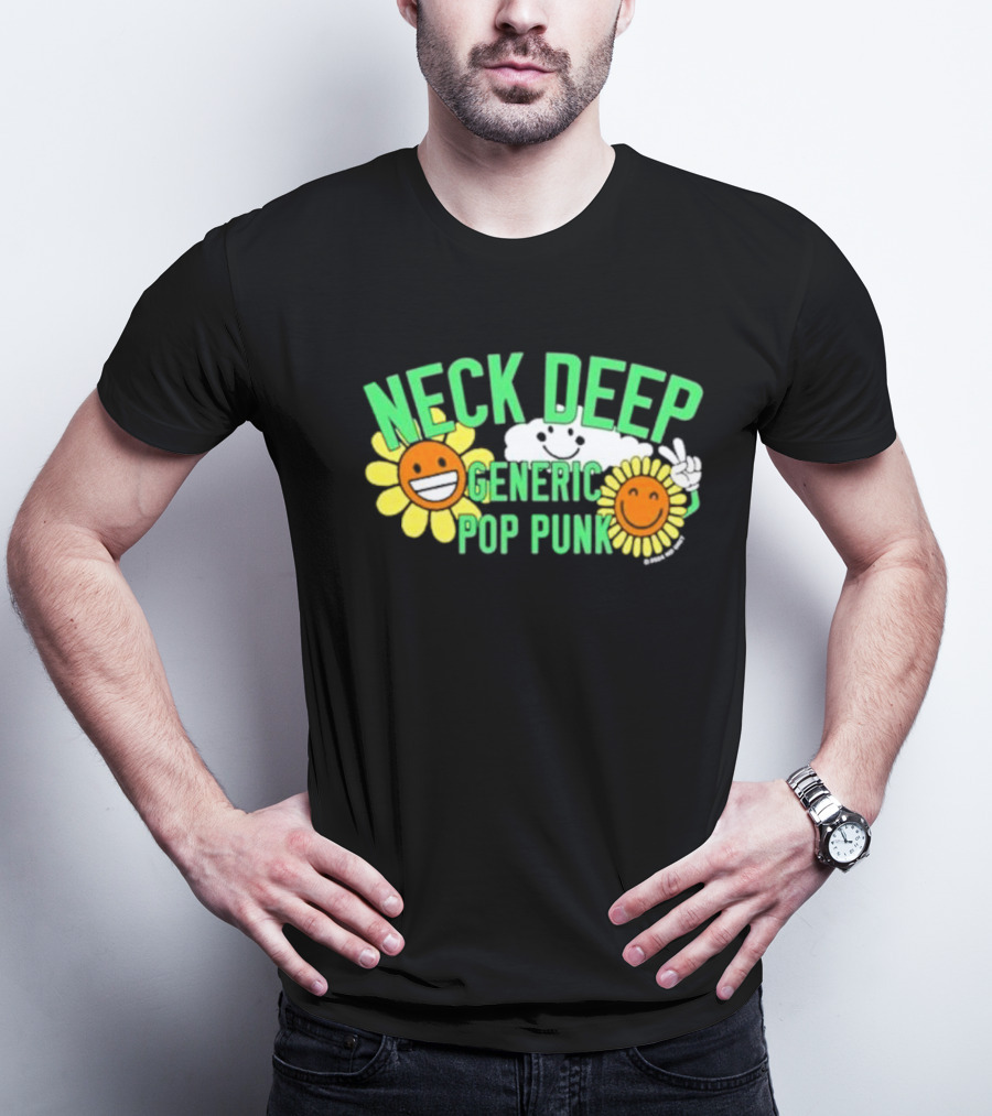 Neck Deep Generic Pop Punk Smile Floral T-Shirt