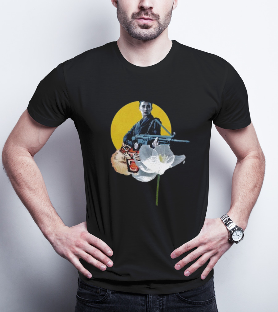 Osd 277 The Arms Of A Warrior With Tiger Flower Emblem T-Shirt
