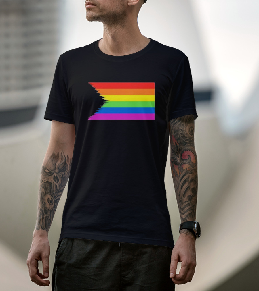 Pride Restored Flag Distorted Rainbow Bands T-Shirt