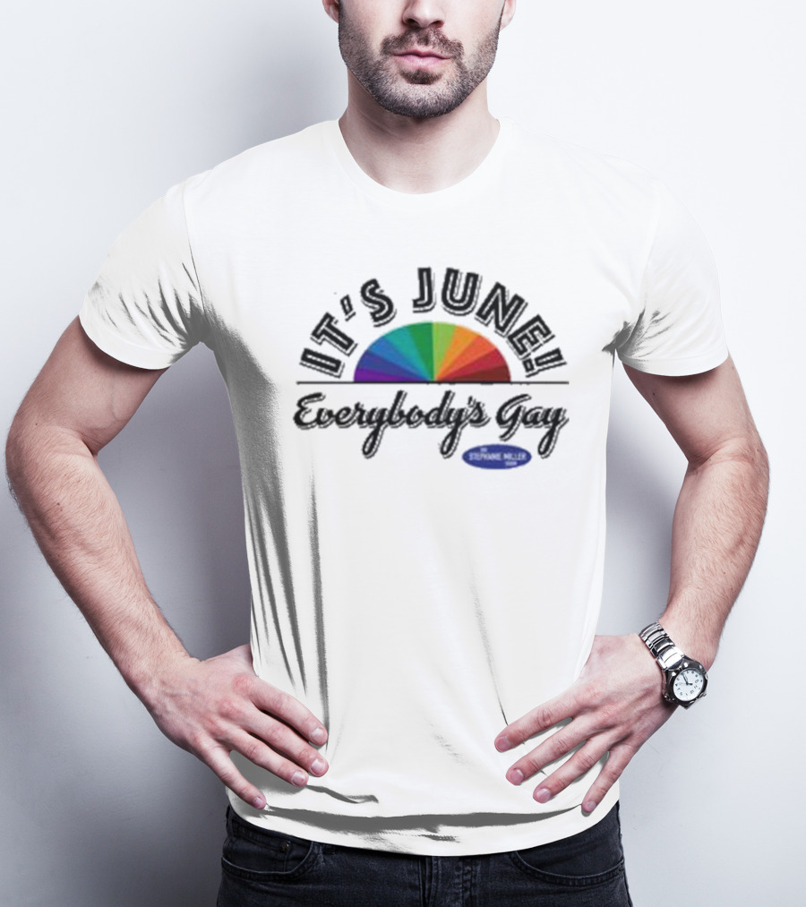 IT'S JUNE Everybody's Gay Stephanie Miller Rainbow T-Shirt
