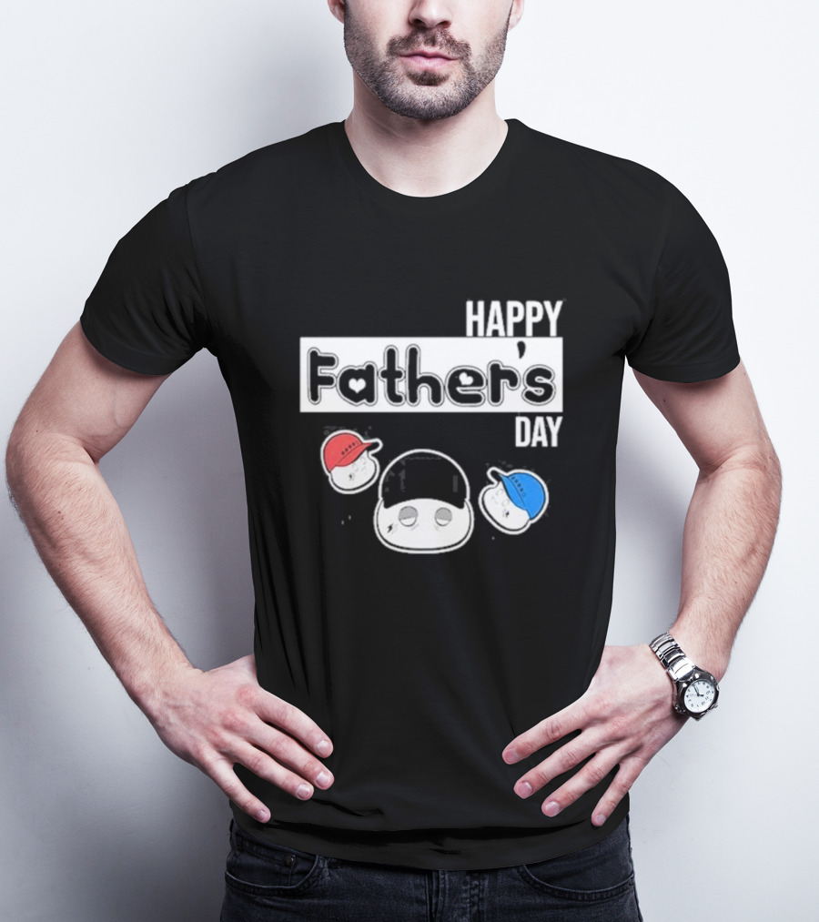 Metokur Happy Father’s Day With Cartoon Faces And Hats T-Shirt