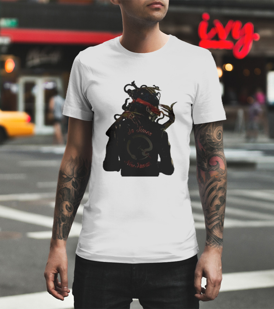 QOTSA In Times New Roman Blindfolded Figure With Entangled Hands T-Shirt