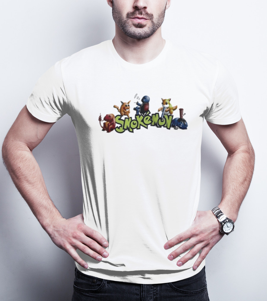 Streetwear 90s Vintage Smokemon Characters Graphics T-Shirt