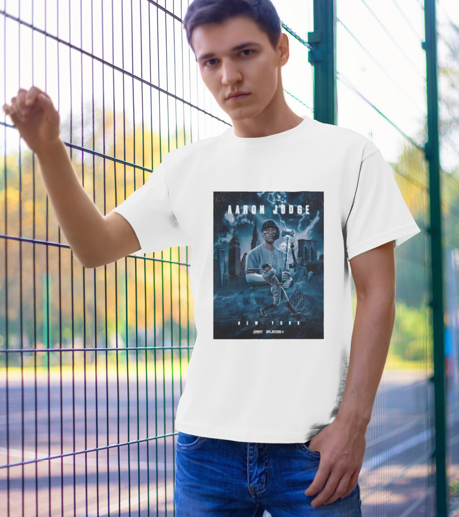 Aaron Judge New York Cityscape Thunderstorm Baseball Power Display T-Shirt