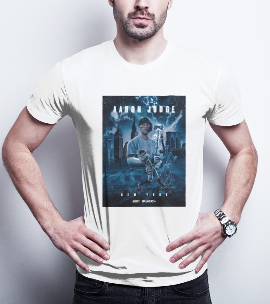 Aaron Judge New York Cityscape Thunderstorm Baseball Power Display T-Shirt