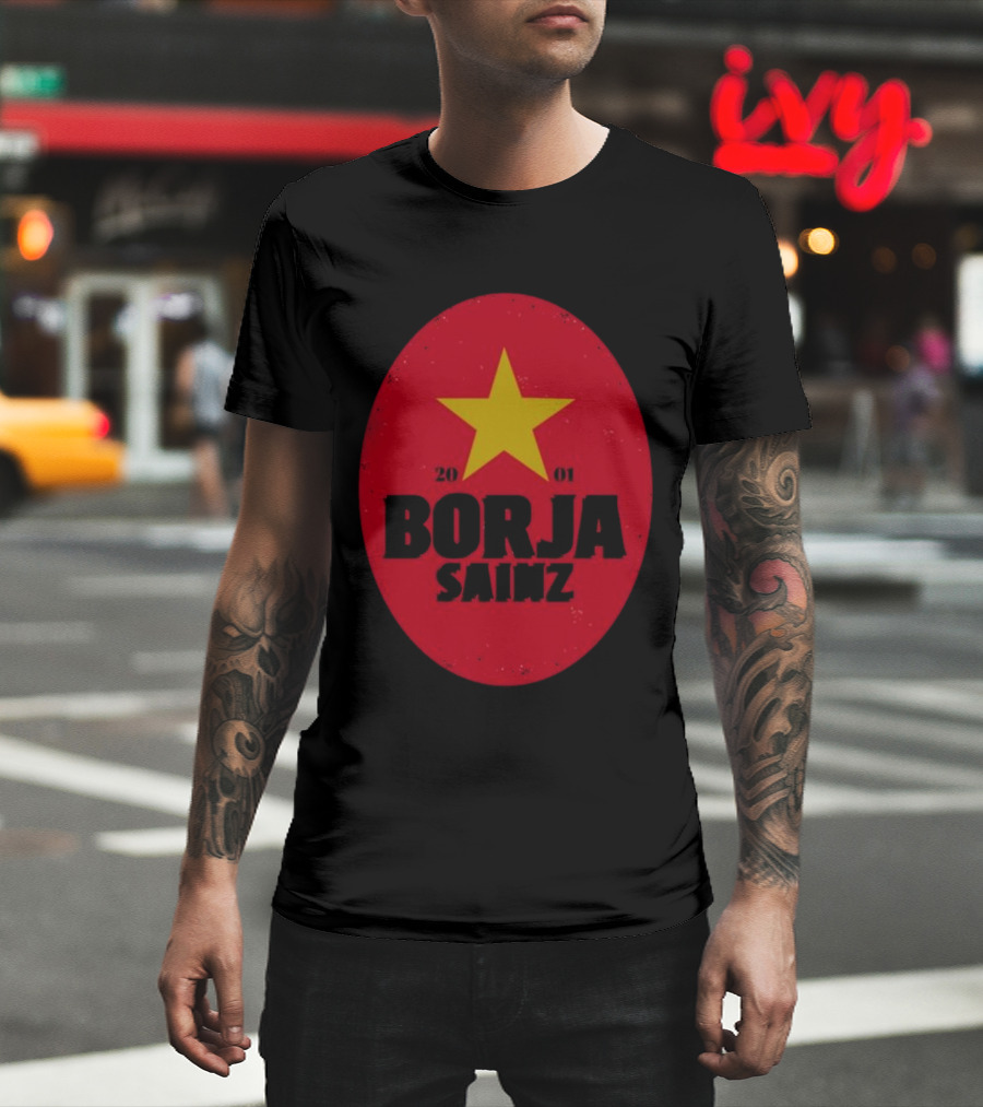 Borja Sainz 2001 Red Oval Yellow Star T-Shirt