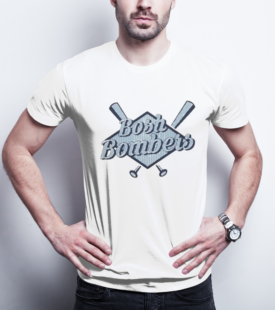 Bosh Bombers Baseball Bat Crossed Diamond Emblem T-Shirt