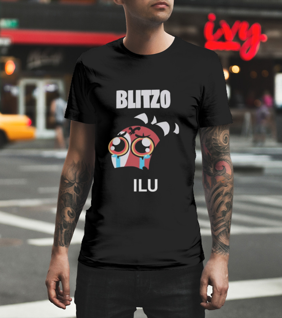 Blitzo Ilu Crying Face With Big Teary Eyes And Horns T-Shirt