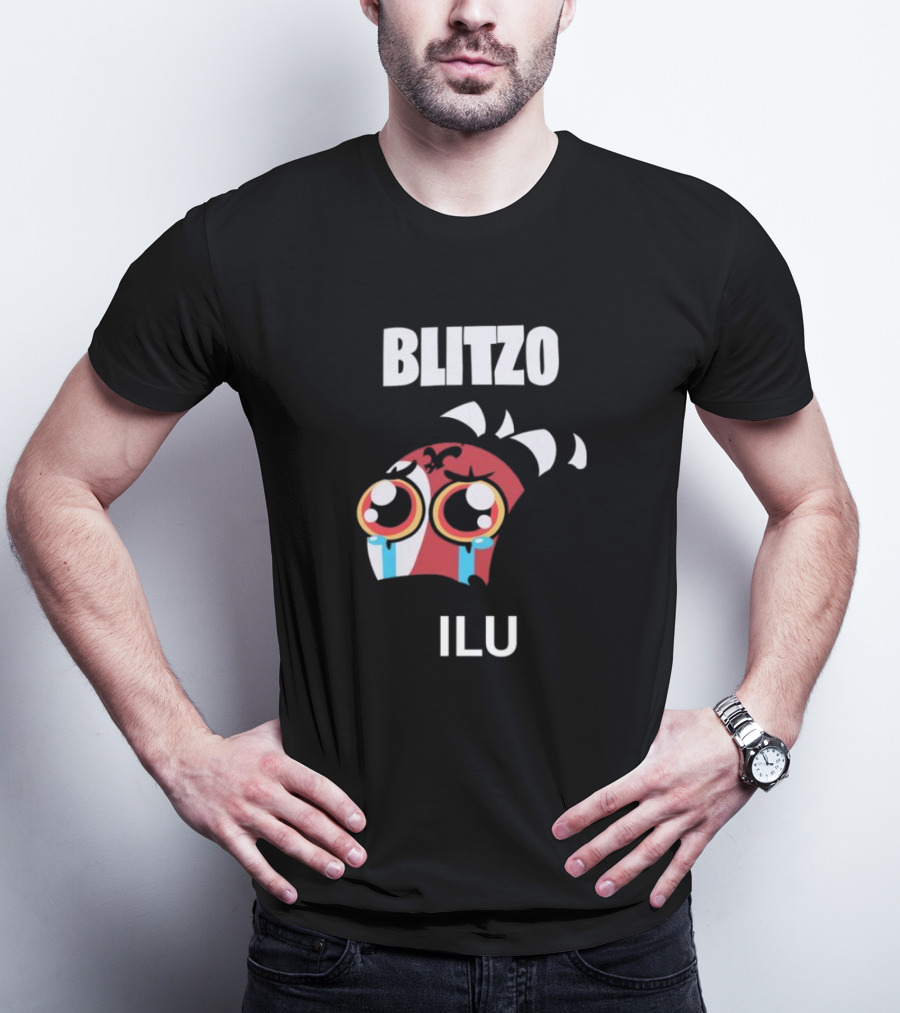 Blitzo Ilu Crying Face With Big Teary Eyes And Horns T-Shirt