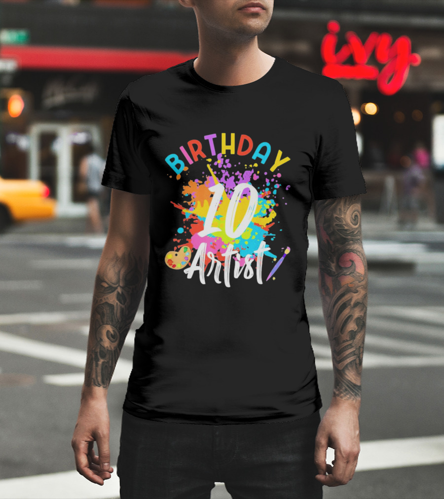 Birthday 10 Artist Painting Party T-Shirt