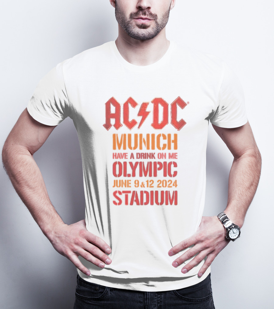 ACDC Munich Have A Drink On Me Olympic Stadium June 9 12 T-Shirt