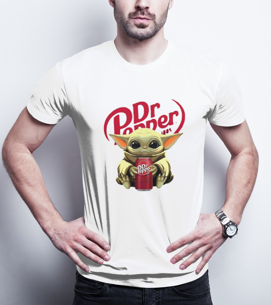 Dr Pepper Baby Yoda Holding Can Retro 1885 T-Shirt