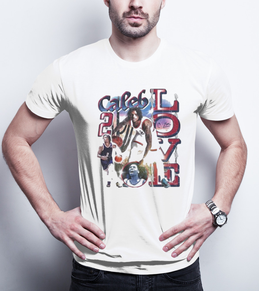 Caleb Love 2 Basketball Signature Jersey Dunk Champion Image T-Shirt