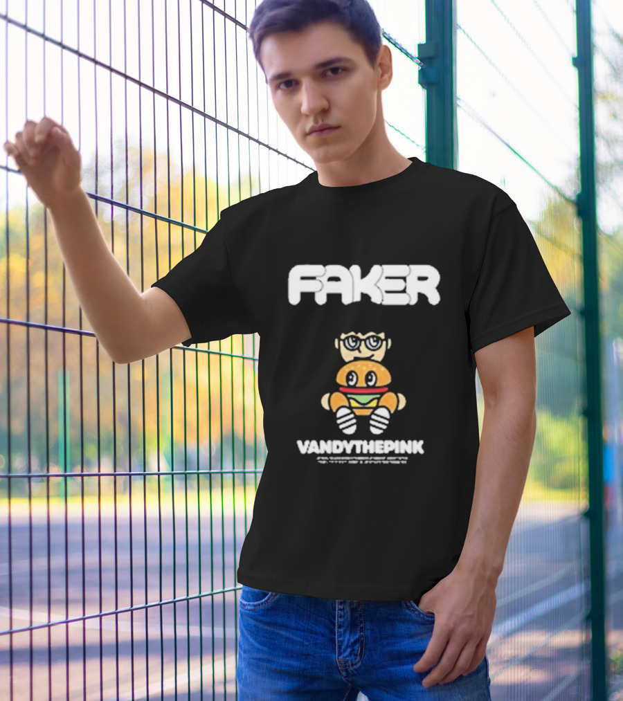 Faker Vandythepink Burger Character With Glasses T-Shirt