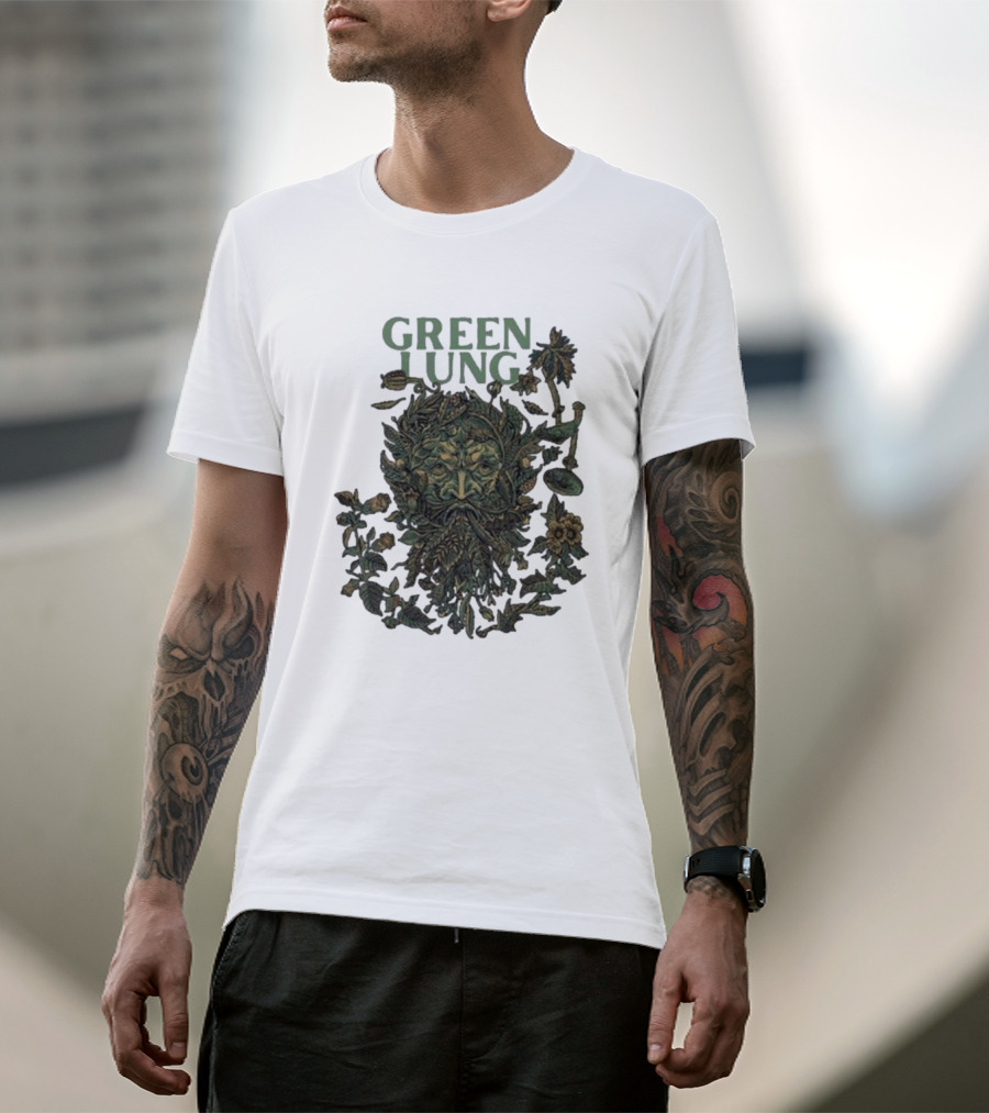 Green Lung Botanical Face Design For Hellfest T-Shirt