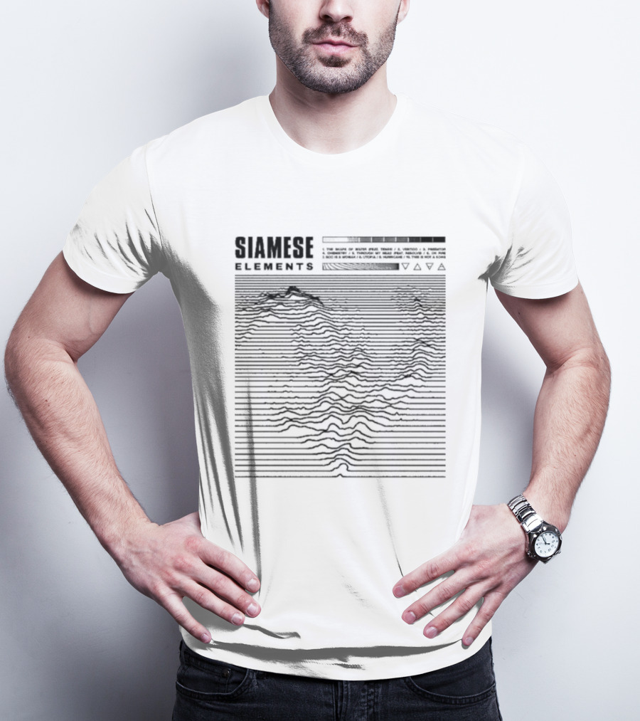 Siamese Elements Topographical Lines And Geometric T-Shirt
