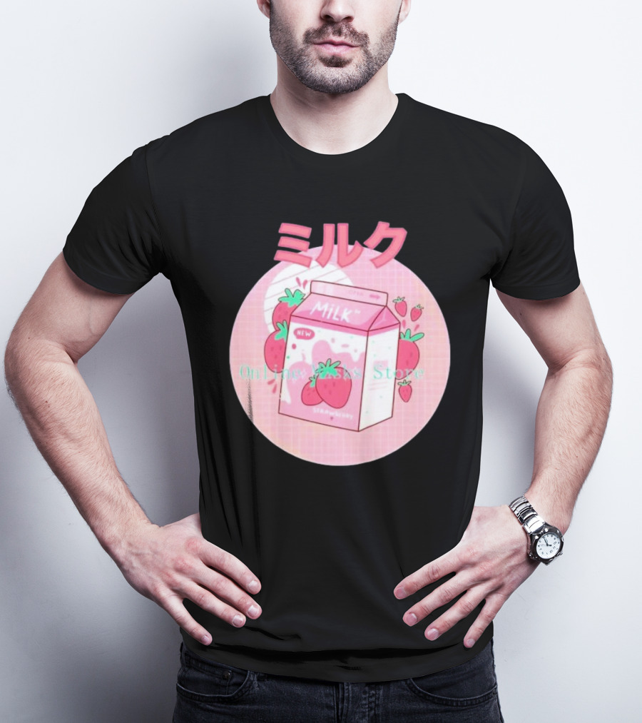 Strawberry Pink Milk Carton 90s ミルク Online Store T-Shirt