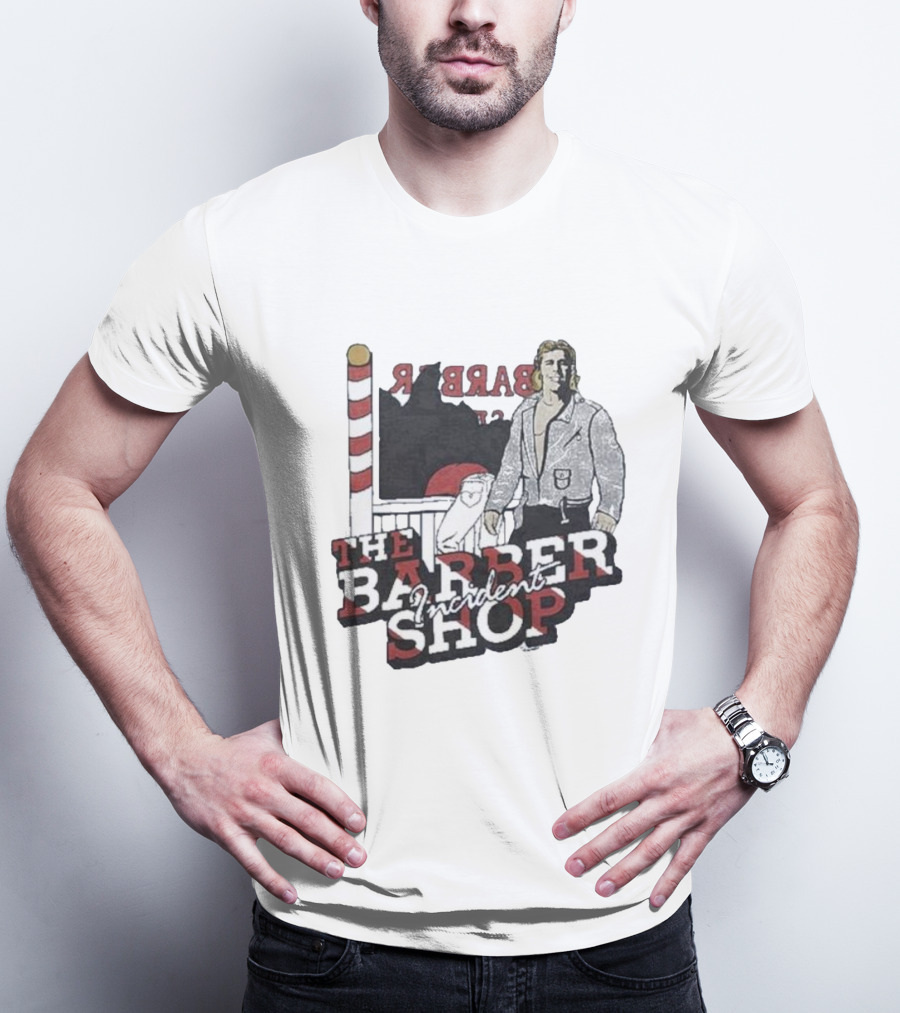 The Barber Shop Incident With Barber Pole Icon And Figure T-Shirt