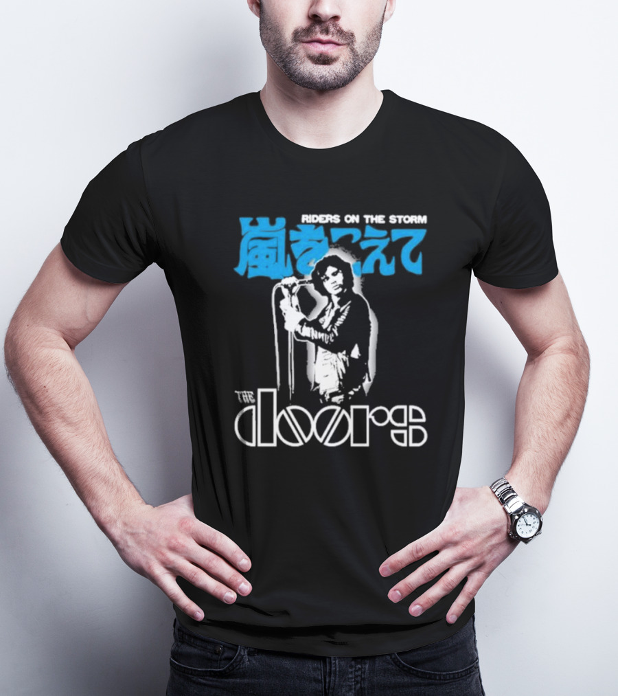 The Doors Riders On The Storm Japanese Text With Iconic Band Member T-Shirt