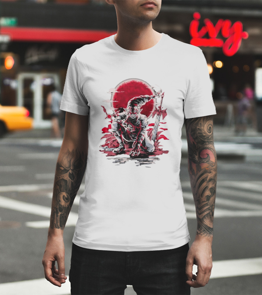 Wax And Wane Paulo Gazola Blood Moon Warrior Blade T-Shirt
