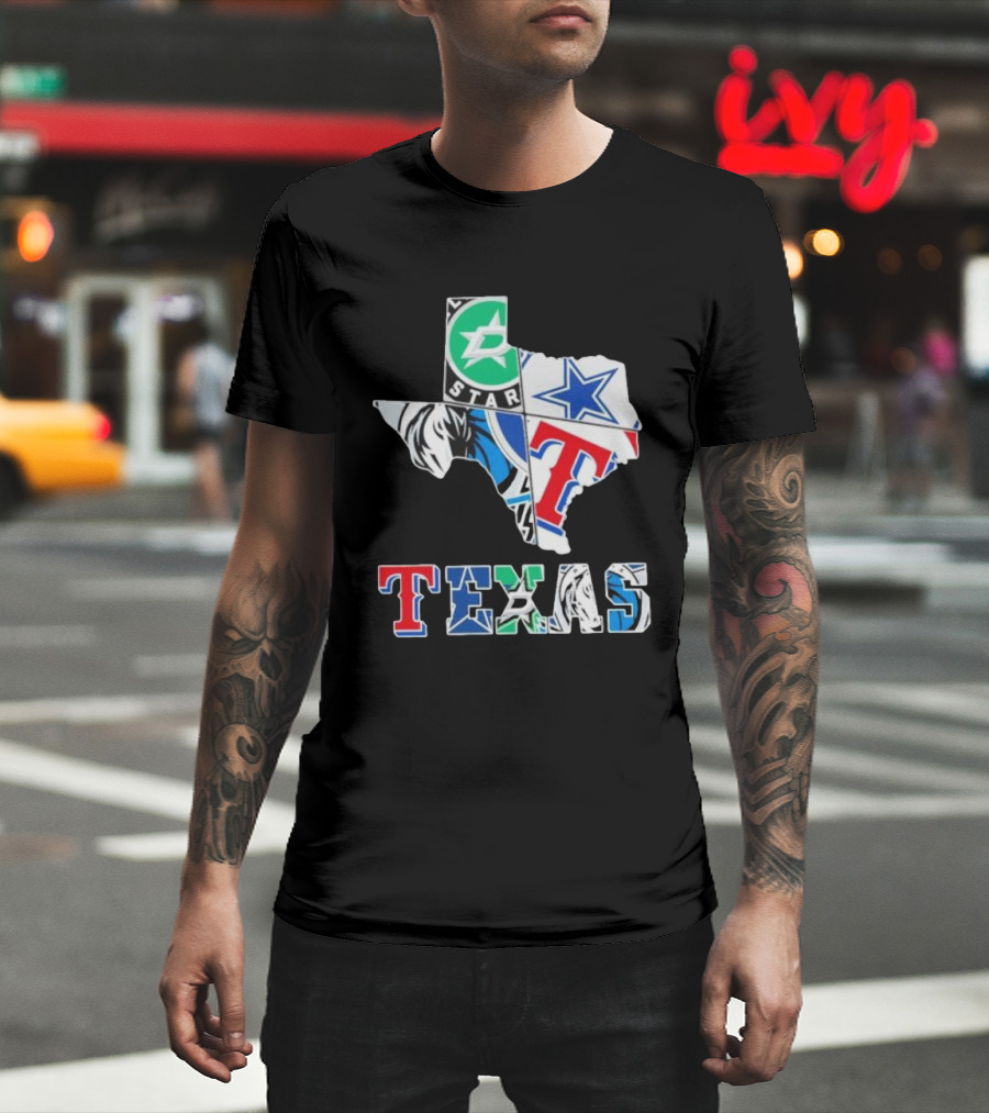 Texas Dallas Cowboys Stars Rangers Mavericks Sports Team T-Shirt