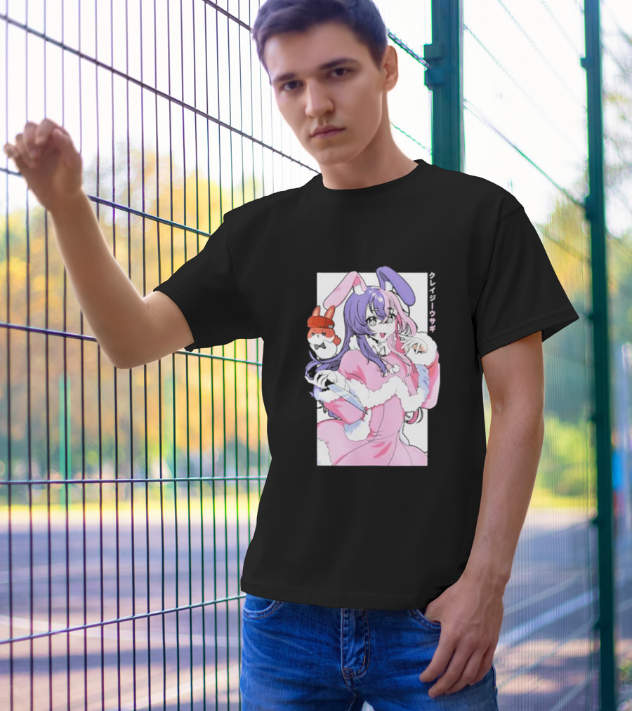 Punkalopi Gamer Supps クレイジーウサギ Bunny Anime Character T-Shirt
