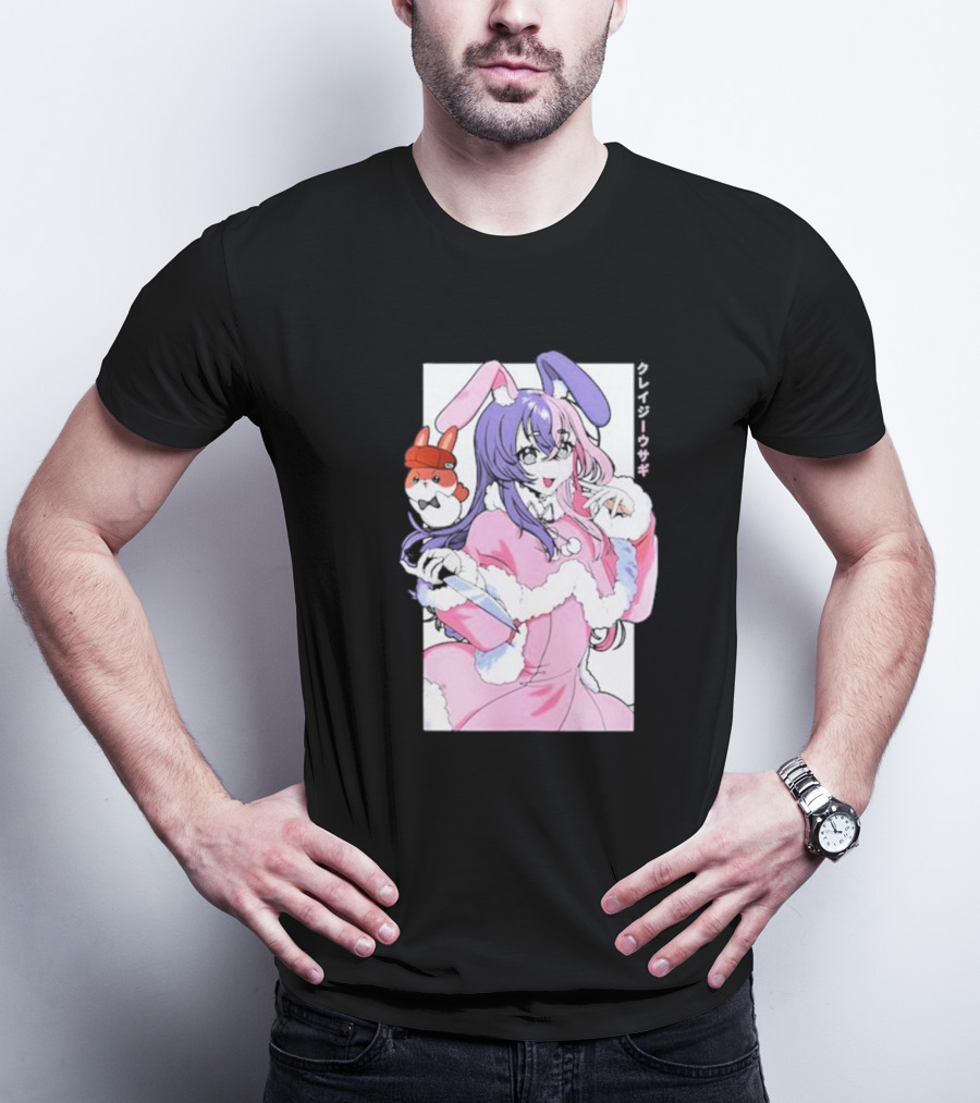 Punkalopi Gamer Supps クレイジーウサギ Bunny Anime Character T-Shirt