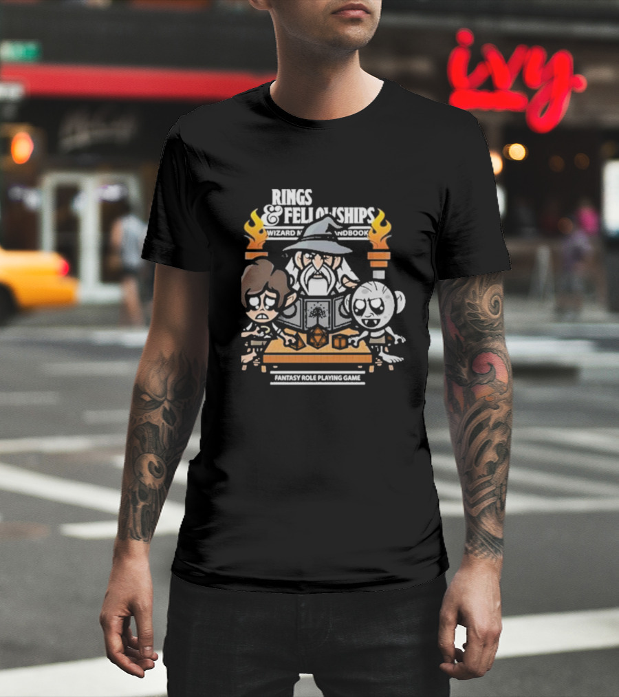Rings And Fellowships Wizard Magic Handbook Fantasy Role Playing Game T-Shirt