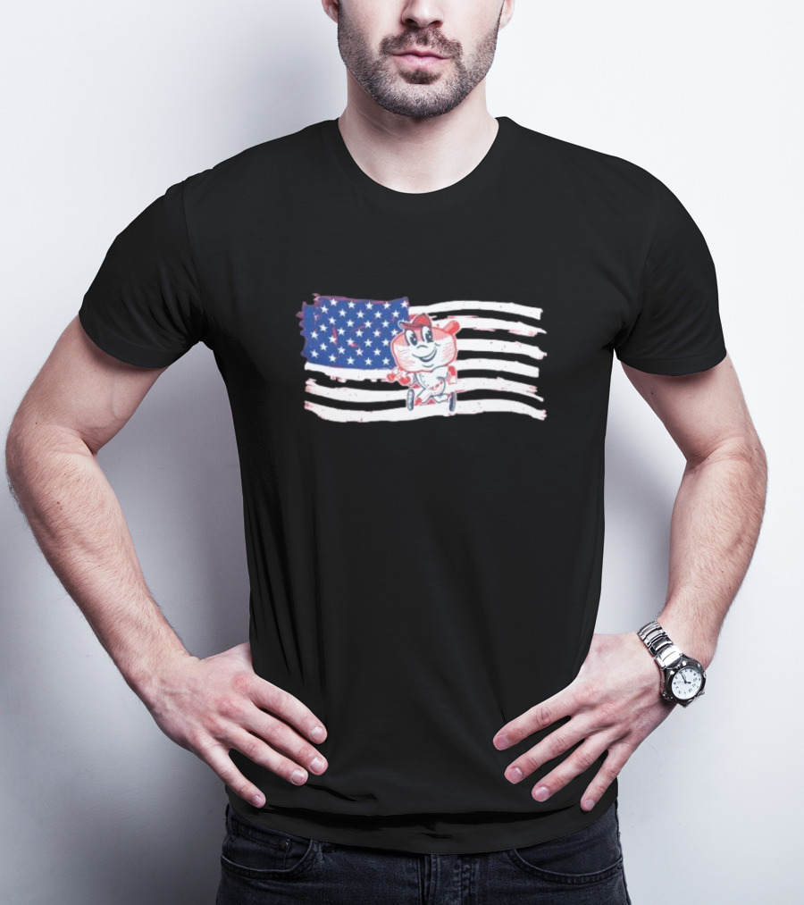 Riverwalk Stadium Max Fireworks Show Patriotic Mascot Flag Display T-Shirt