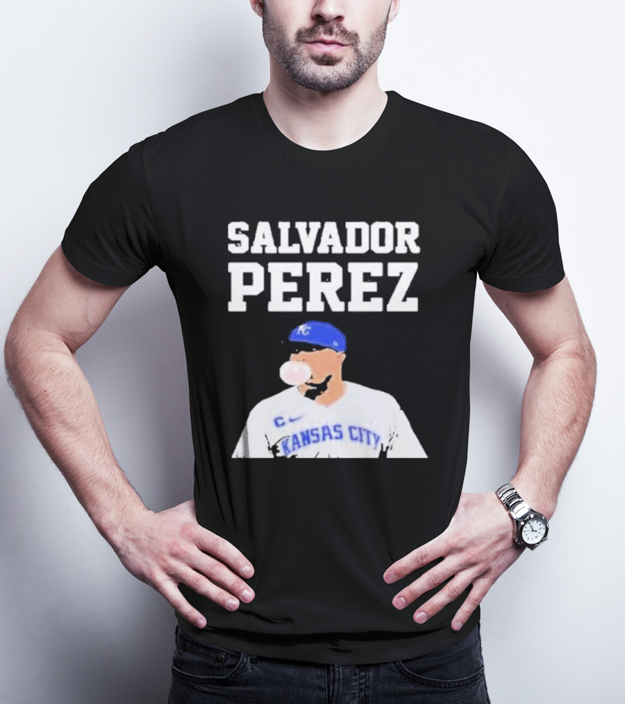SALVADOR PEREZ KANSAS CITY BUBBLE GUM KING KC BASEBALL T-Shirt