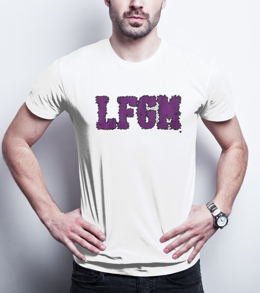 Fuzzy LFGM Purple Text T-Shirt