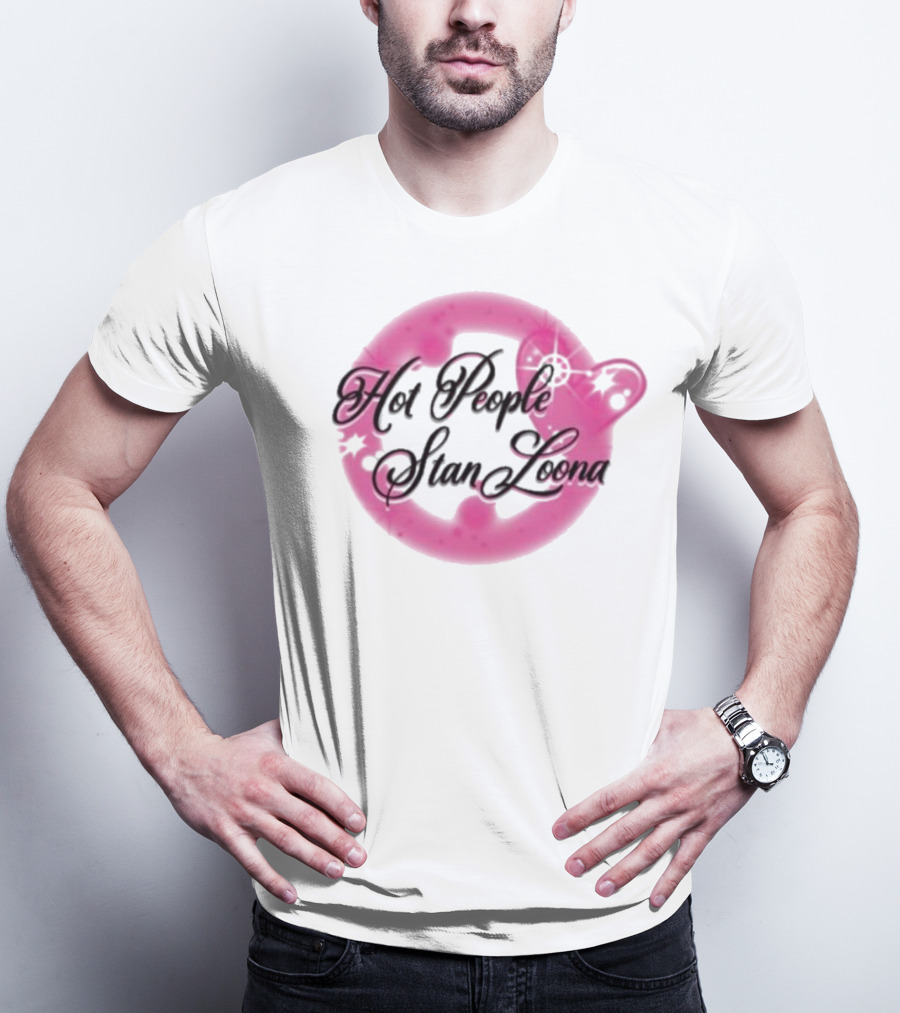 Hot People Stan Loona Pink Star Circle T-Shirt