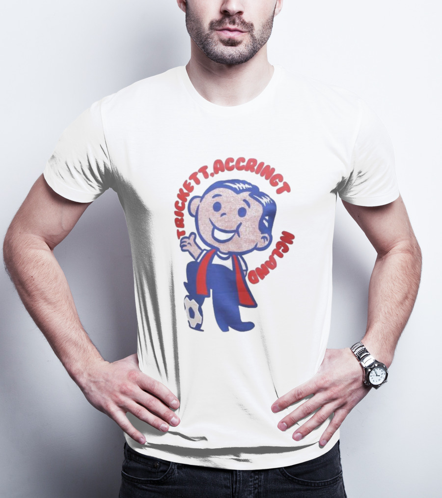Trickett Accrington England Soccer Boy Cartoon Character T-Shirt