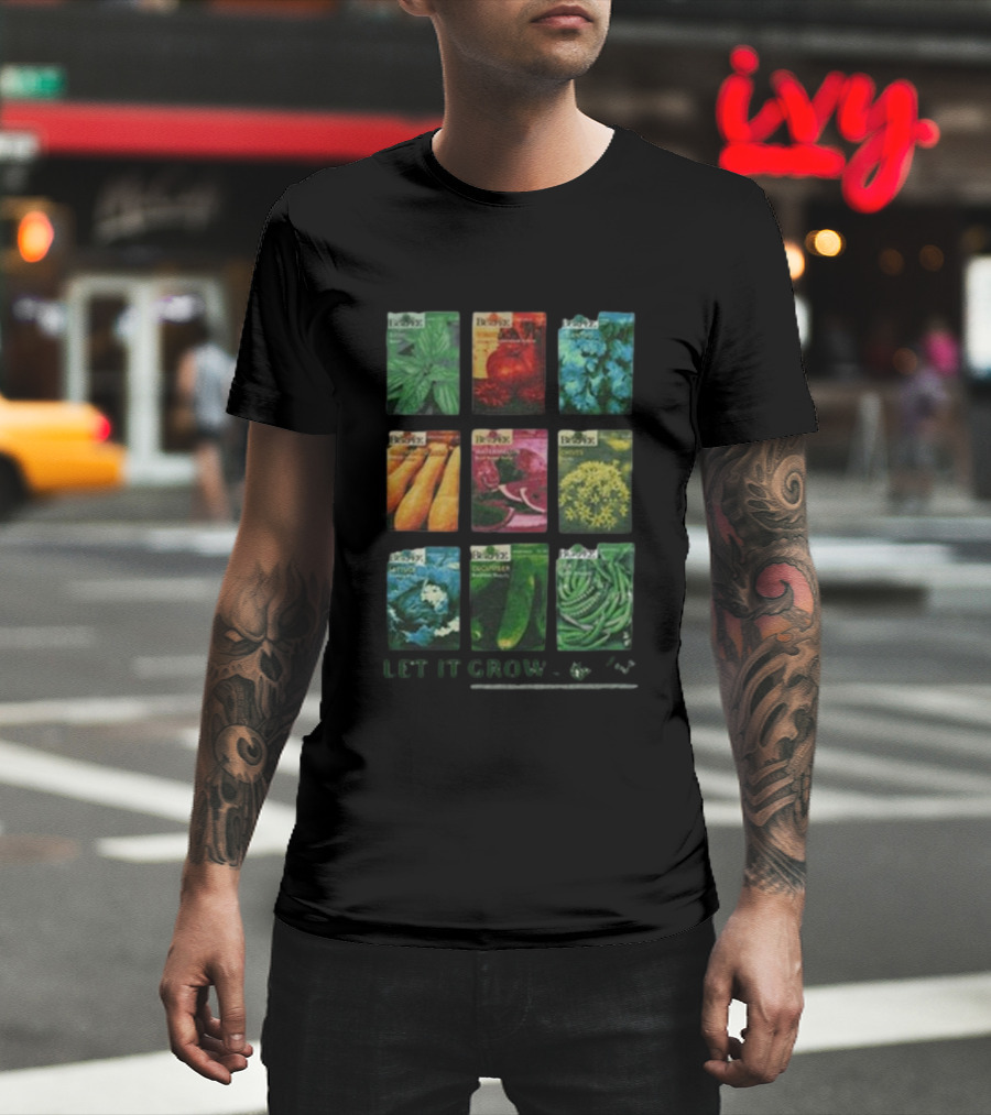 Let It Grow Veggie Seed Packets Garden Rage On T-Shirt