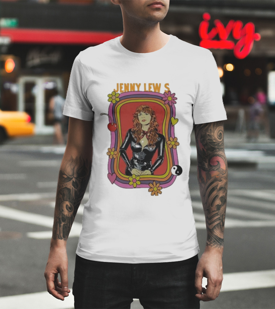 Jenny Lewis Retro Psychedelic Artwork Flowers Yin Yang T-Shirt