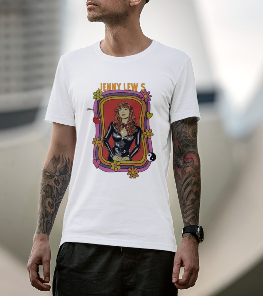 Jenny Lewis Retro Psychedelic Artwork Flowers Yin Yang T-Shirt