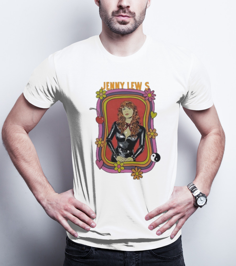 Jenny Lewis Retro Psychedelic Artwork Flowers Yin Yang T-Shirt