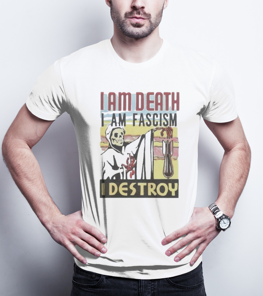 Propagandopolis I Am Death I Am Fascism I Destroy Skeleton Bomb T-Shirt