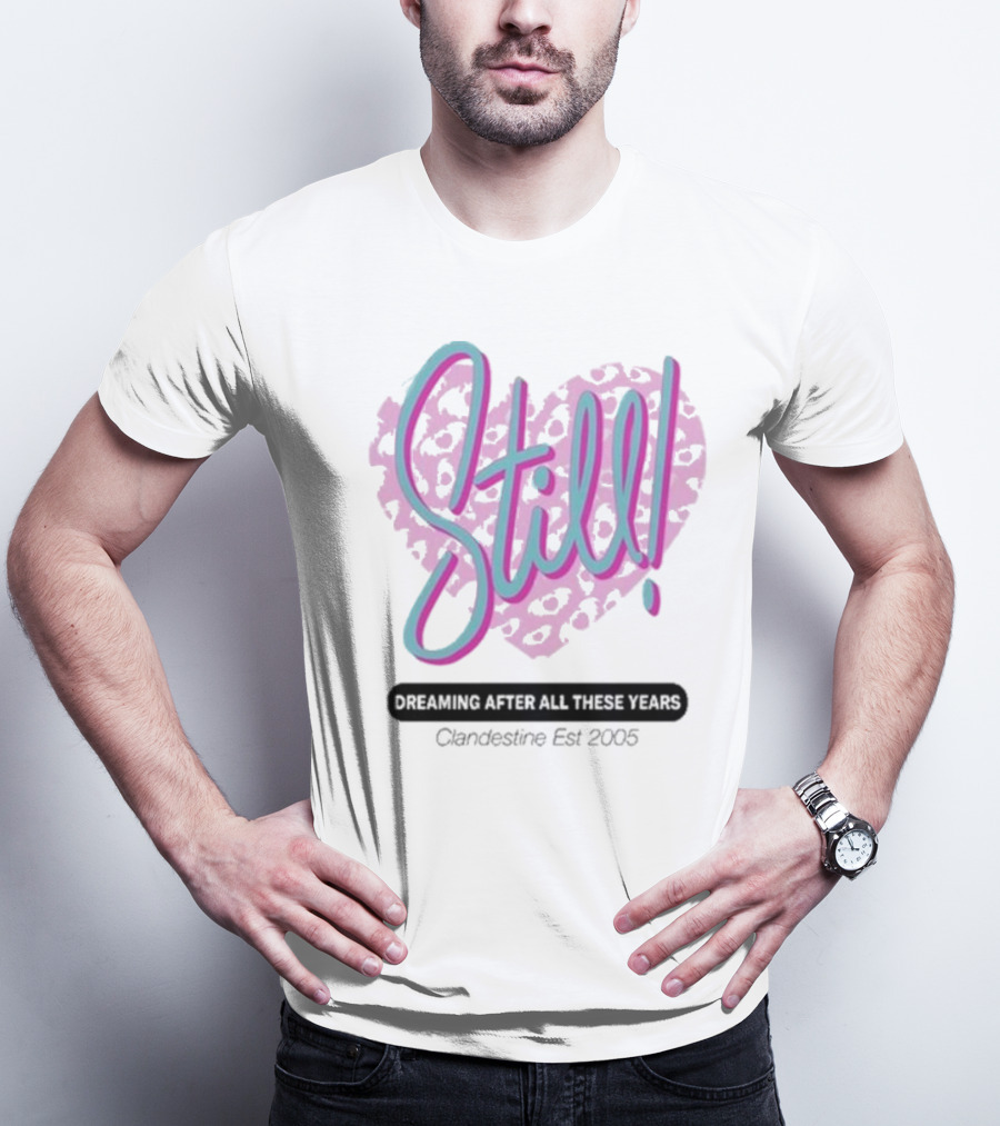 Still Dreaming After All These Years Clandestine Est 2005 Leopard Print Heart T-Shirt