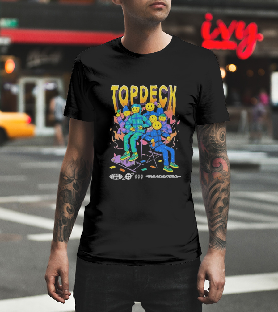 TOPDECK Smiley Squad Vibrant Characters With Musical Vibes T-Shirt